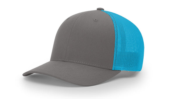 Richardson 110 - Charcoal/Neon Blue – Wood-Wrks Hat Co.
